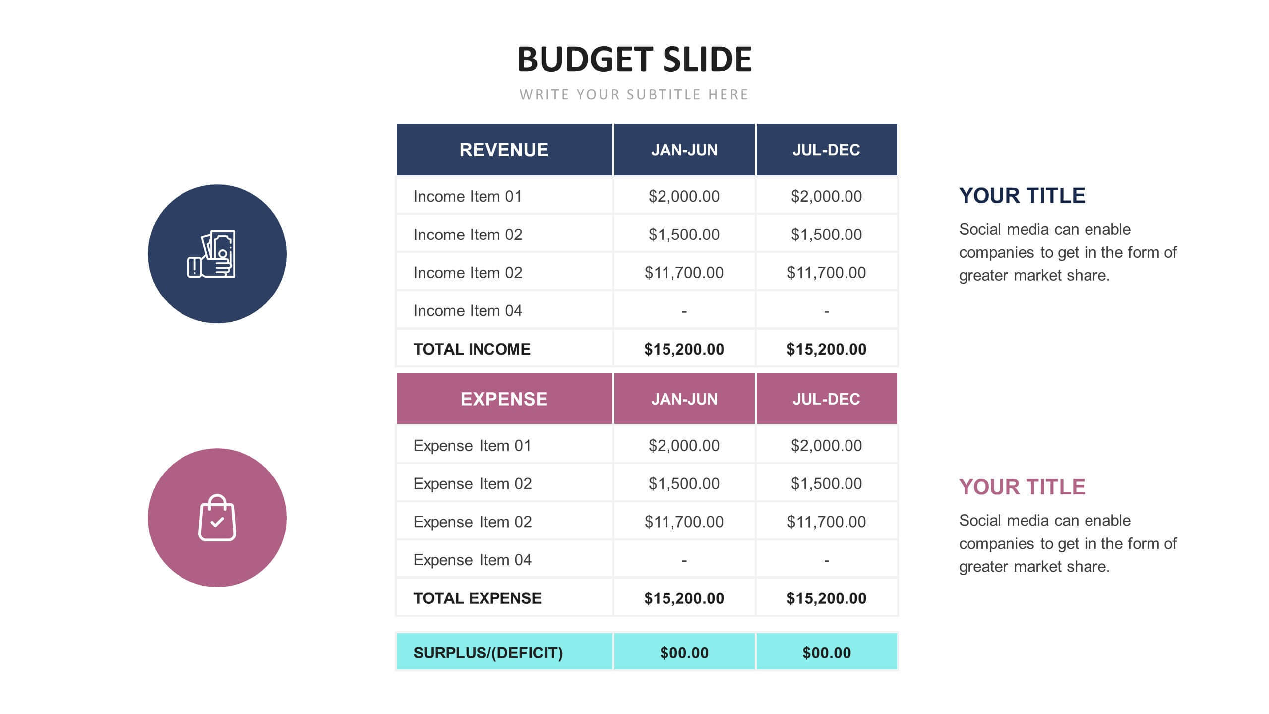 Slide Templates Budget Slide