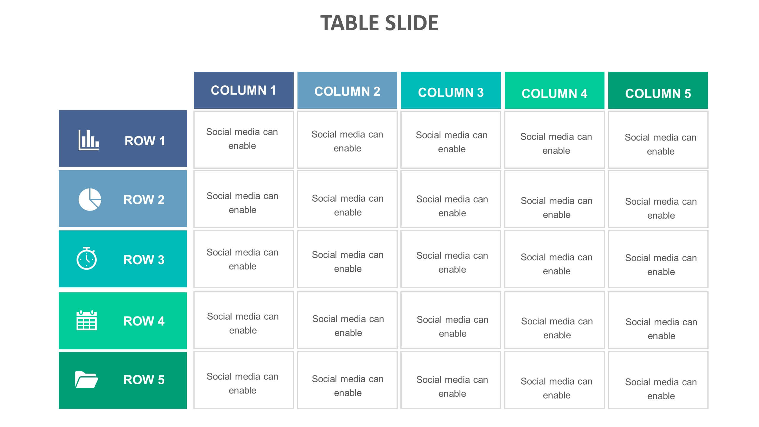 Slide Templates: Table Slide