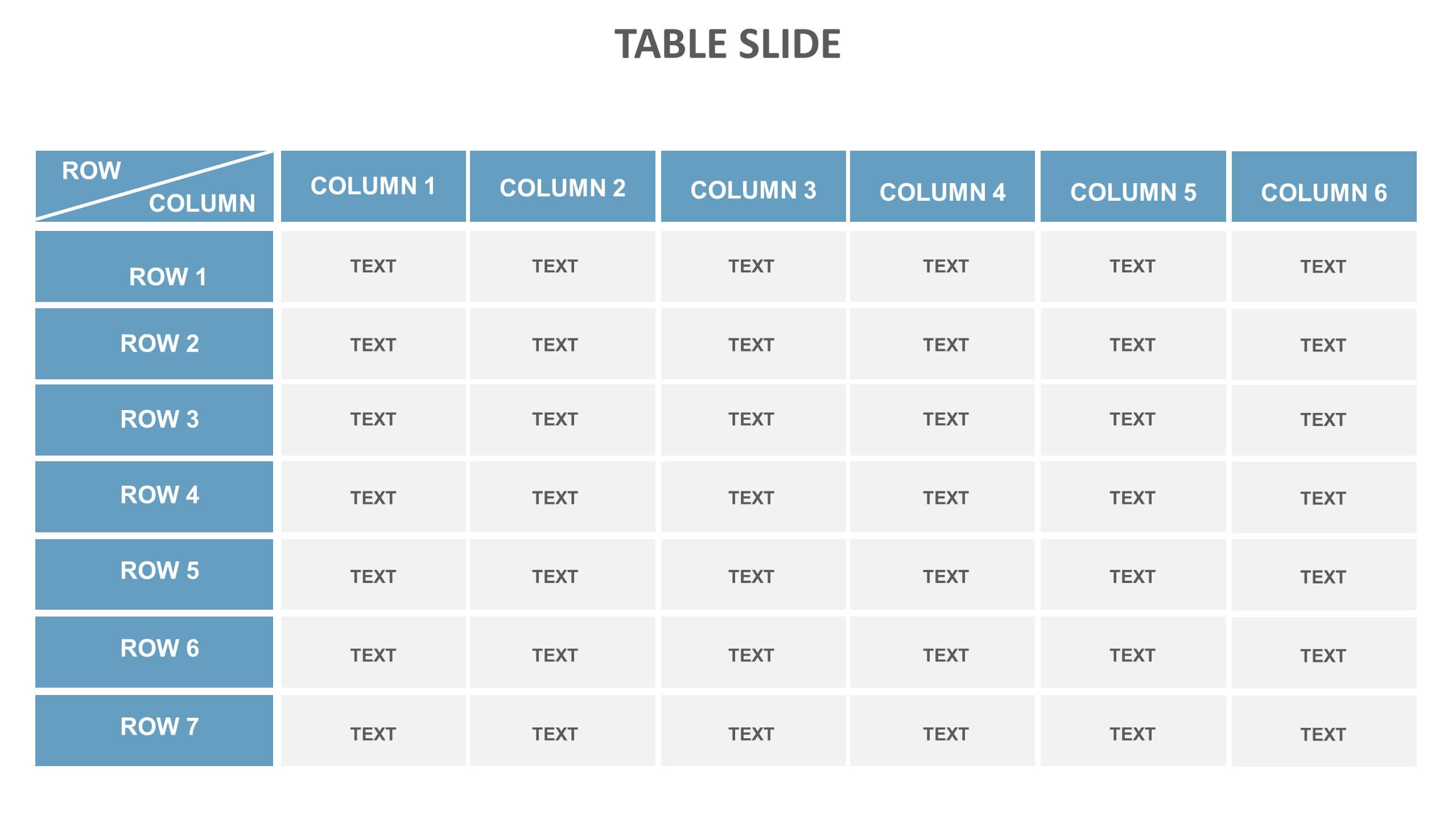 Slide Templates: Table Slide