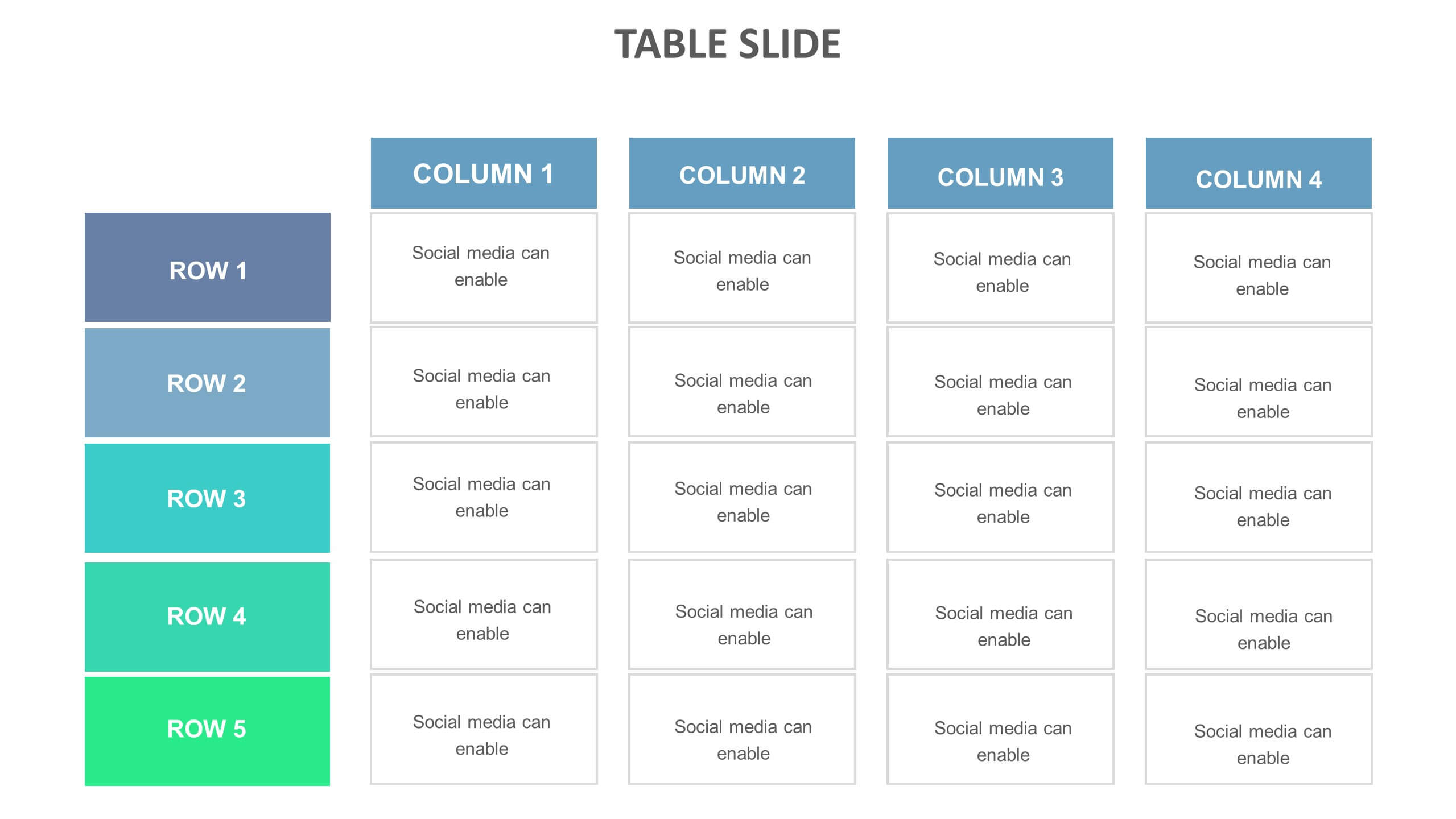 Slide Templates: Table Slide
